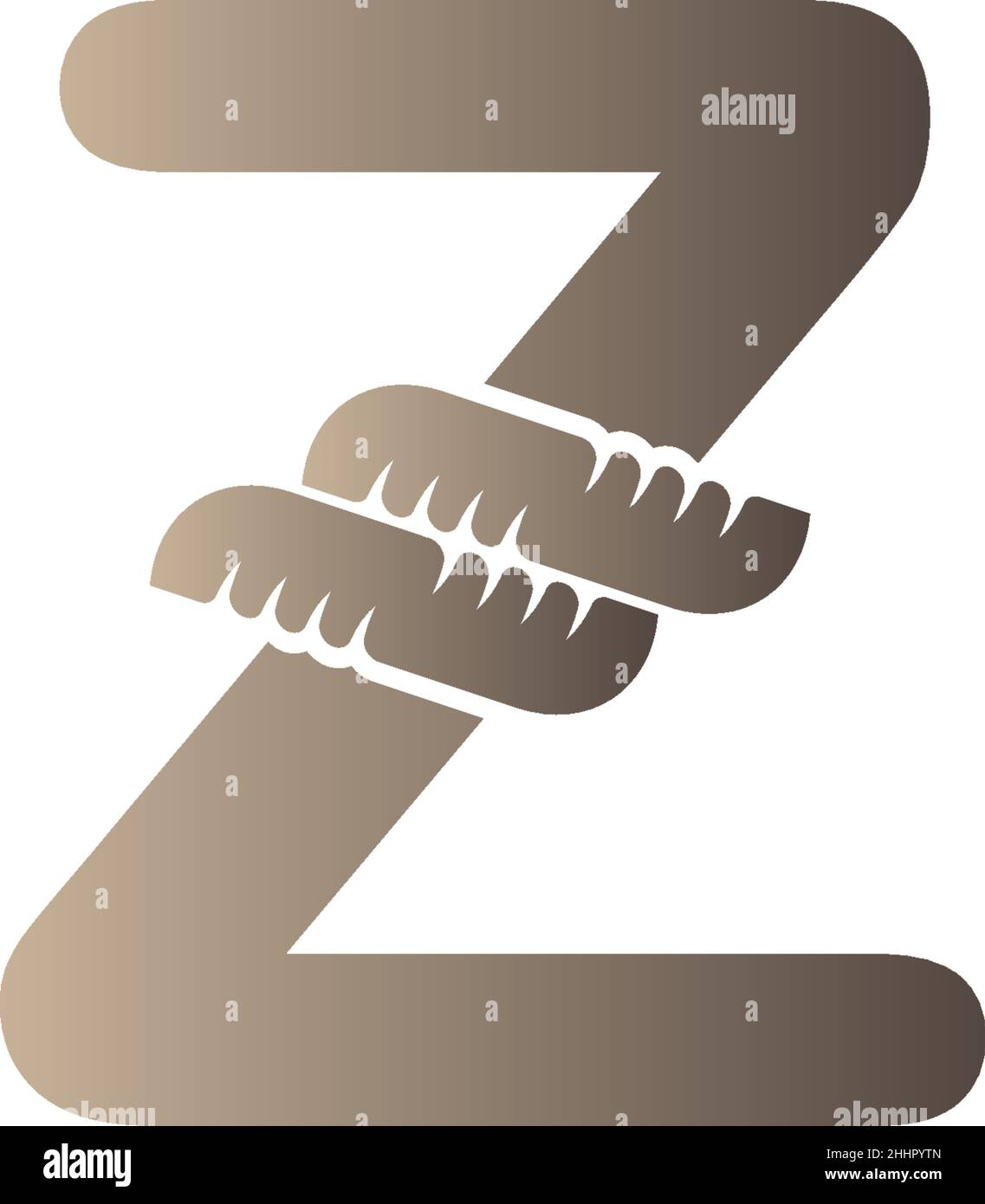 Letter Z wrapped in rope icon logo design illustration vector Stock ...