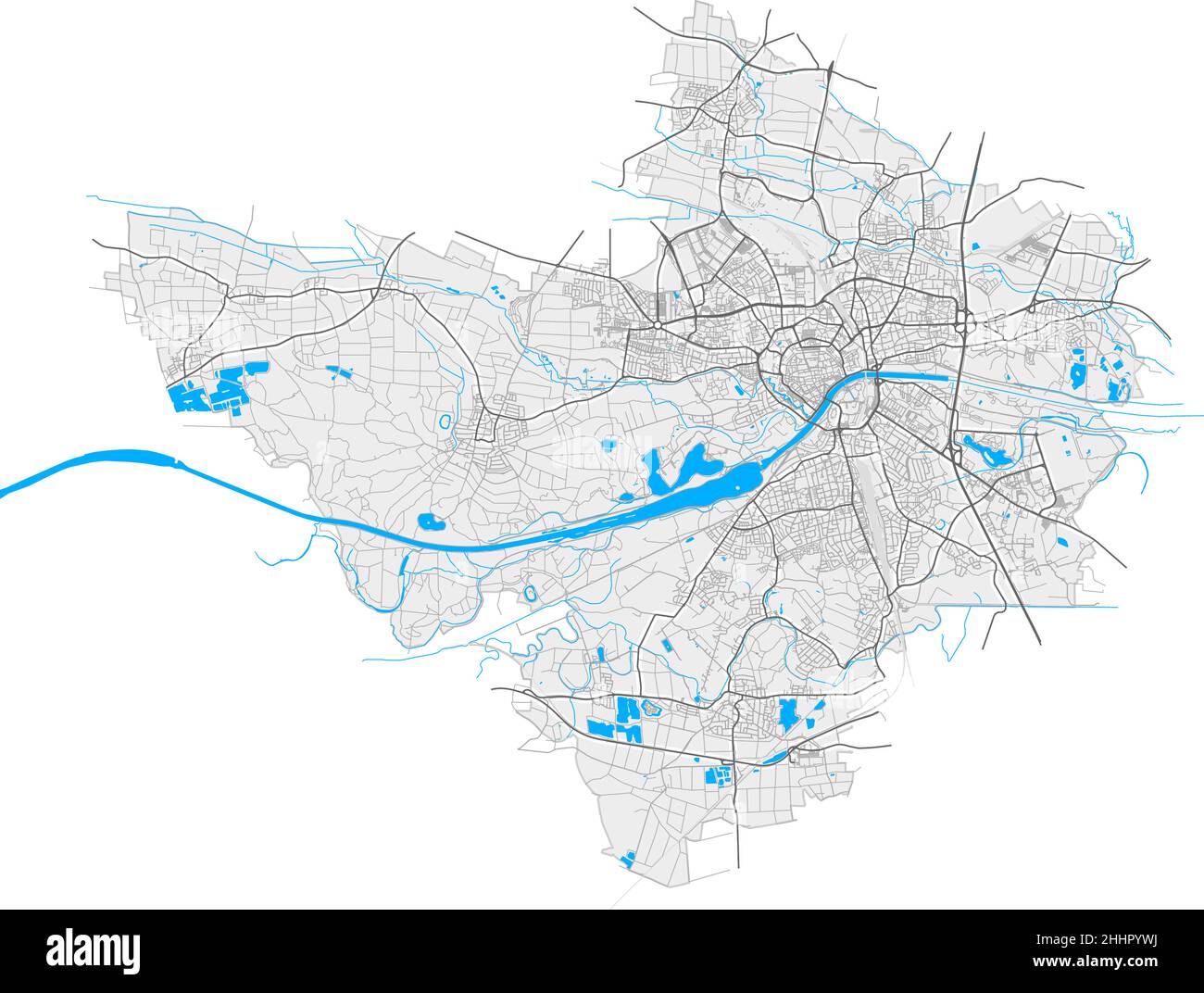 Ingolstadt, Bavaria, Germany high resolution vector map with city ...