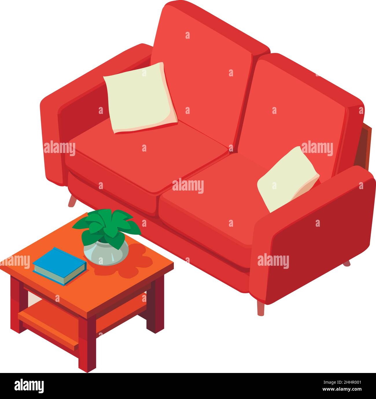Lounge furniture icon isometric vector. New upholstered sofa and coffee ...