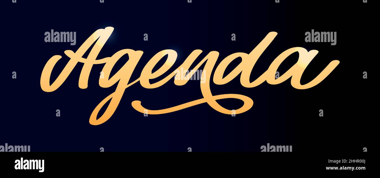 Vector illustration of Agenda text for logotype, label, cover, banner ...
