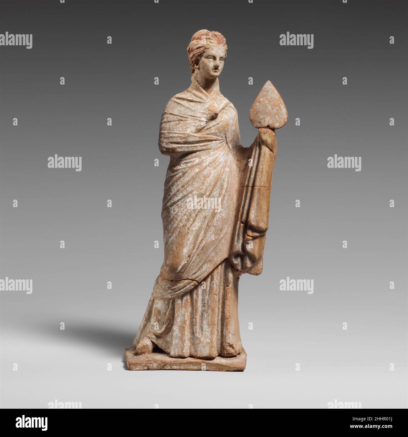 Terracotta statuette of a draped woman 3rd century B.C. Greek, Boeotian ...