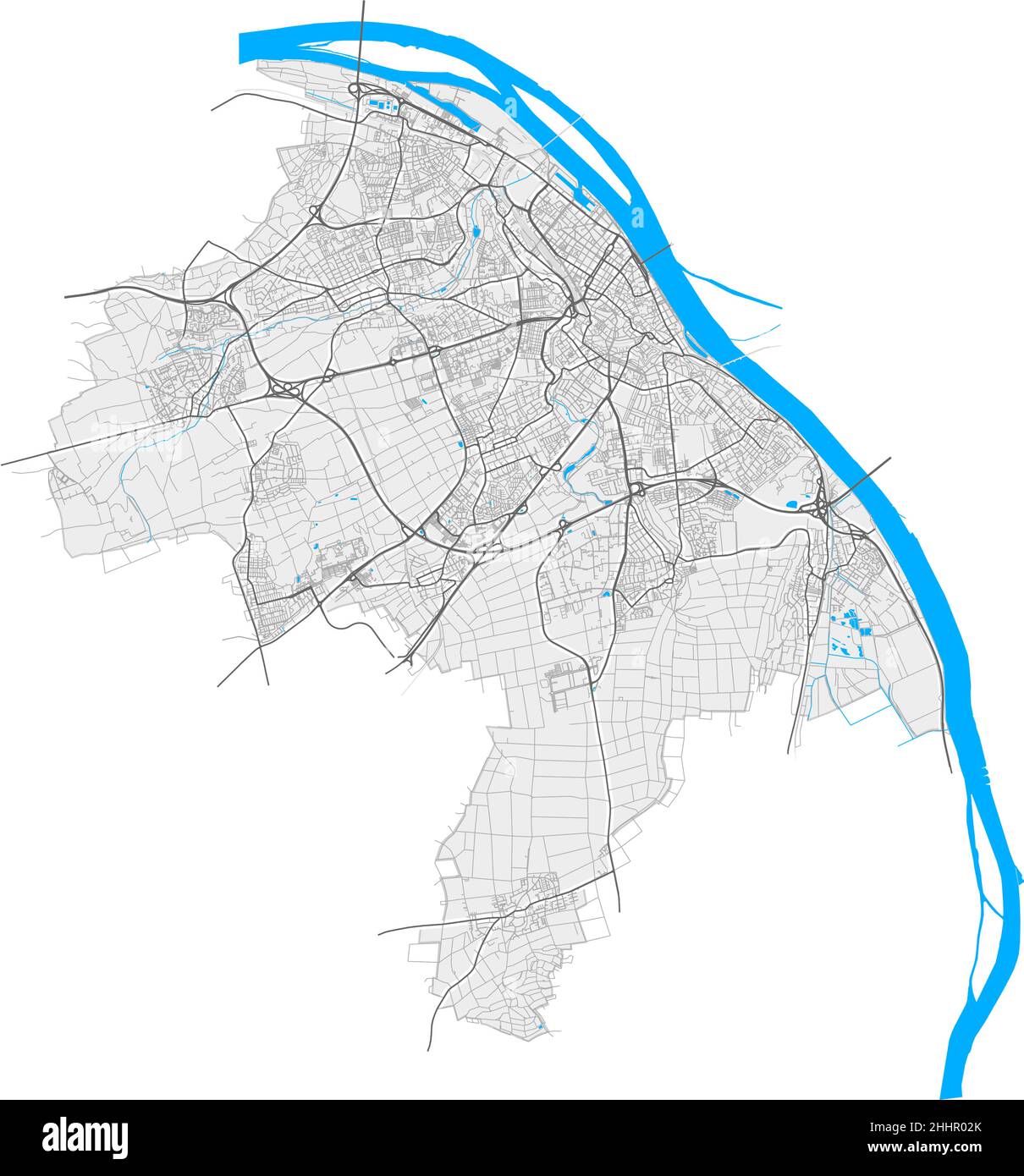 Mainz, Rheinland-Pfalz, Germany high resolution vector map with city ...