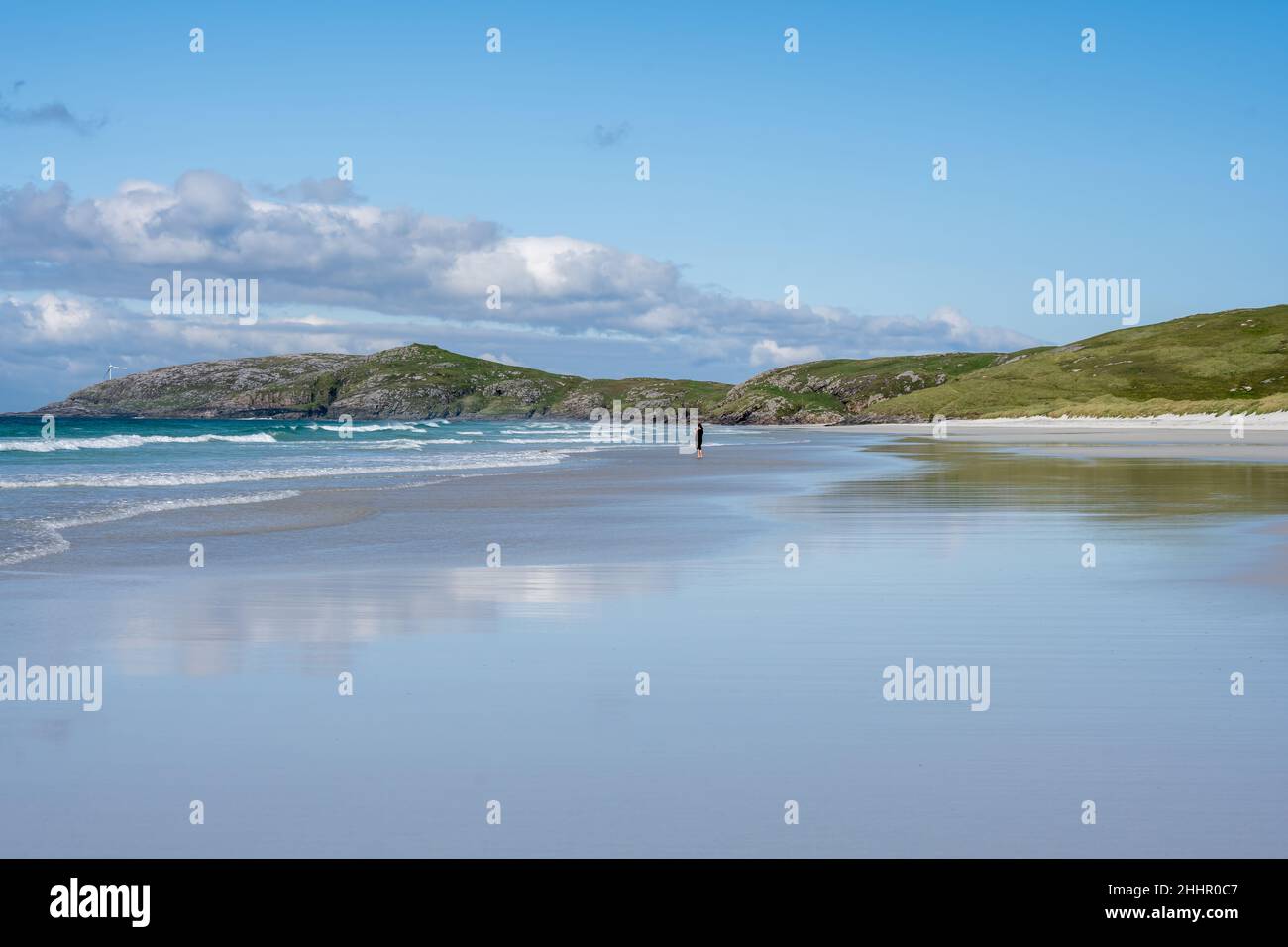 A view towards Traigh Eais Beach, Eoligarry Stock Photo - Alamy