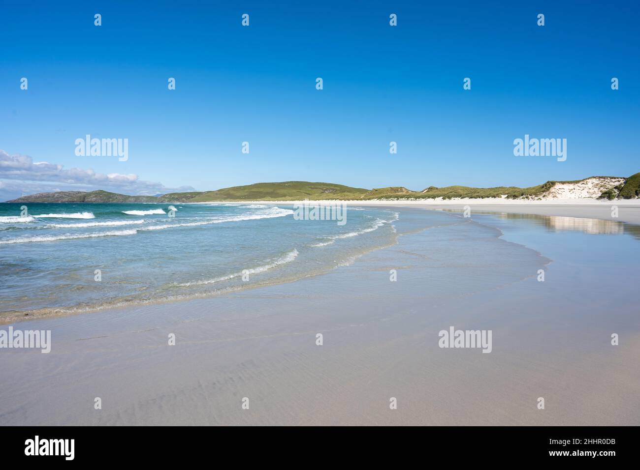 A view towards Traigh Eais Beach, Eoligarry Stock Photo - Alamy