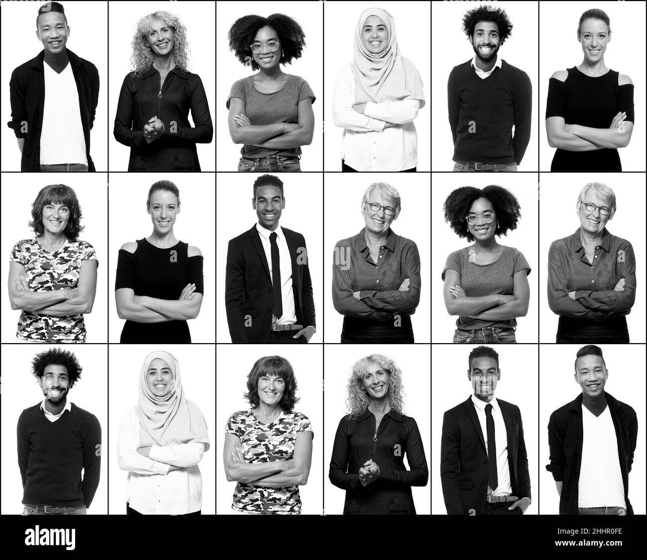 Group of beautiful people in a collage Stock Photo - Alamy