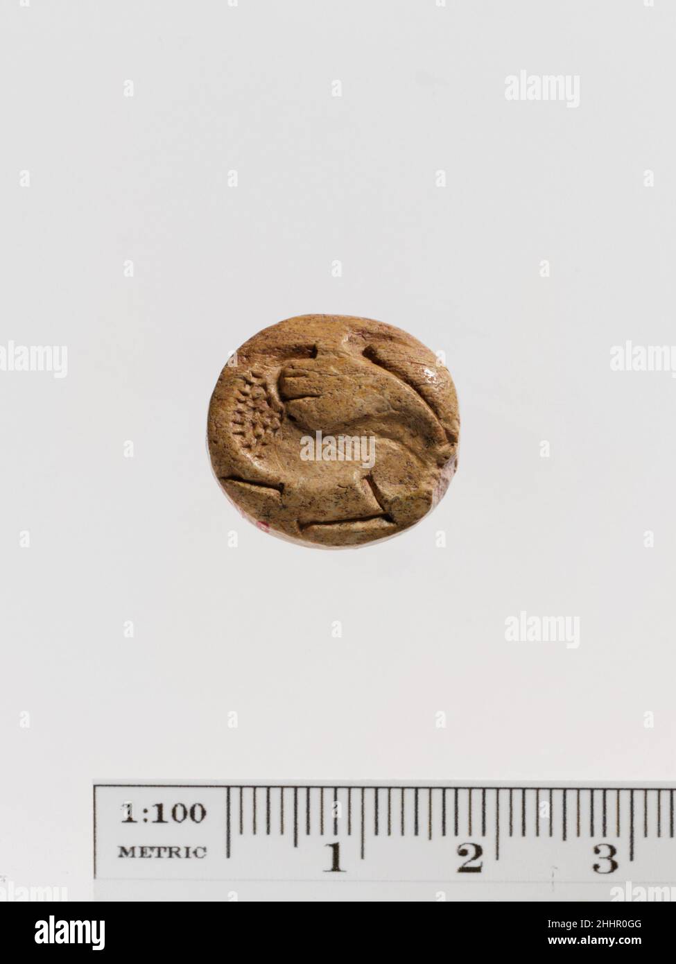 Steatite lentoid seal ca. early 7th century B.C. Greek, Melian Lion ...