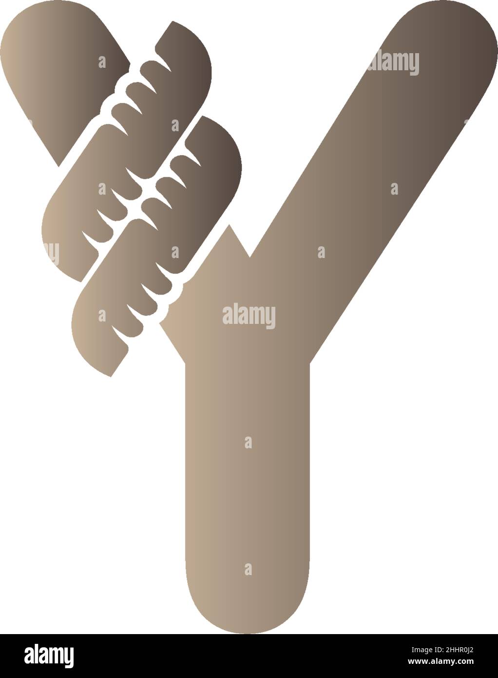 Letter Y wrapped in rope icon logo design illustration vector Stock ...
