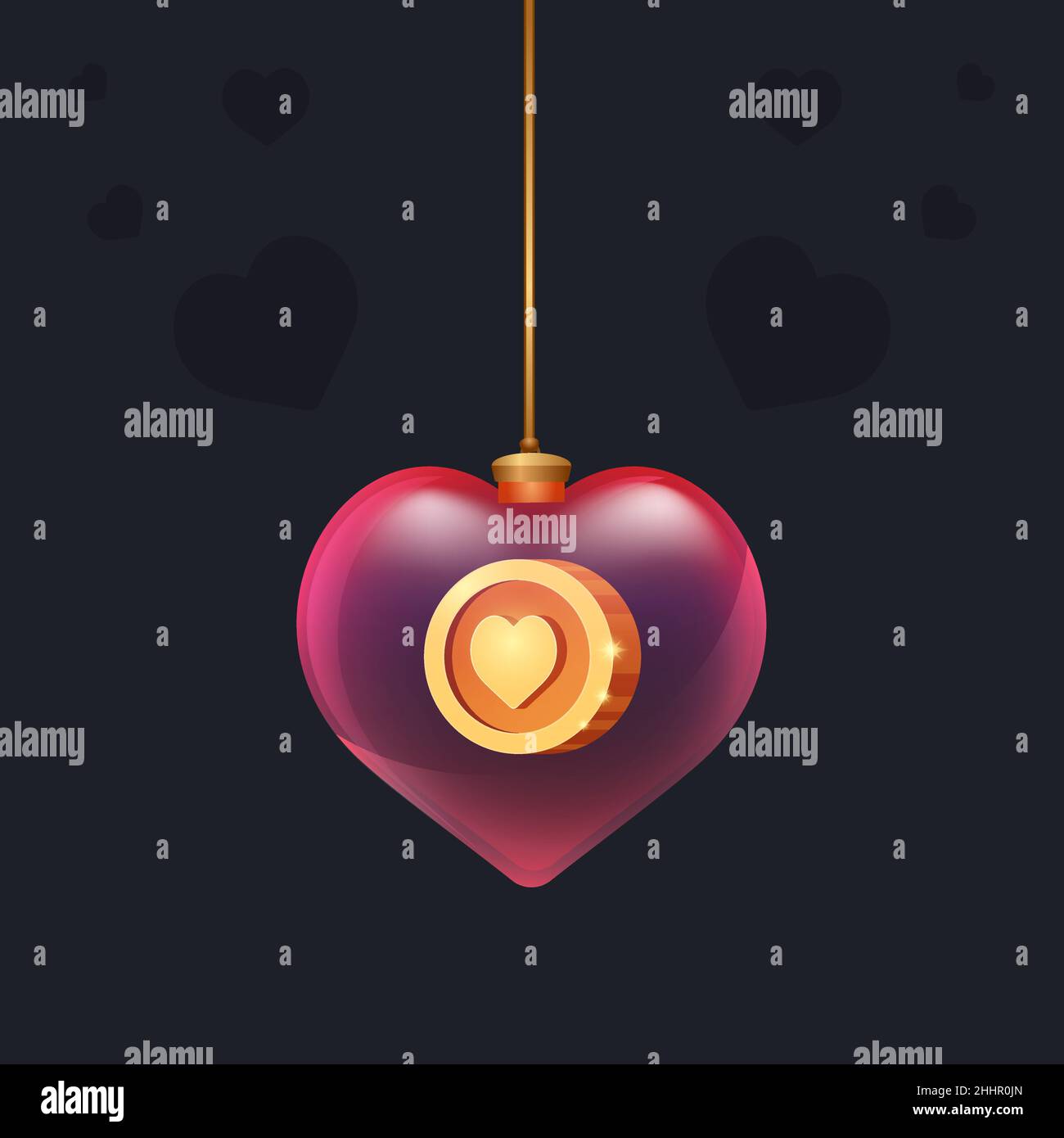 3d heart banner Stock Vector Images - Alamy