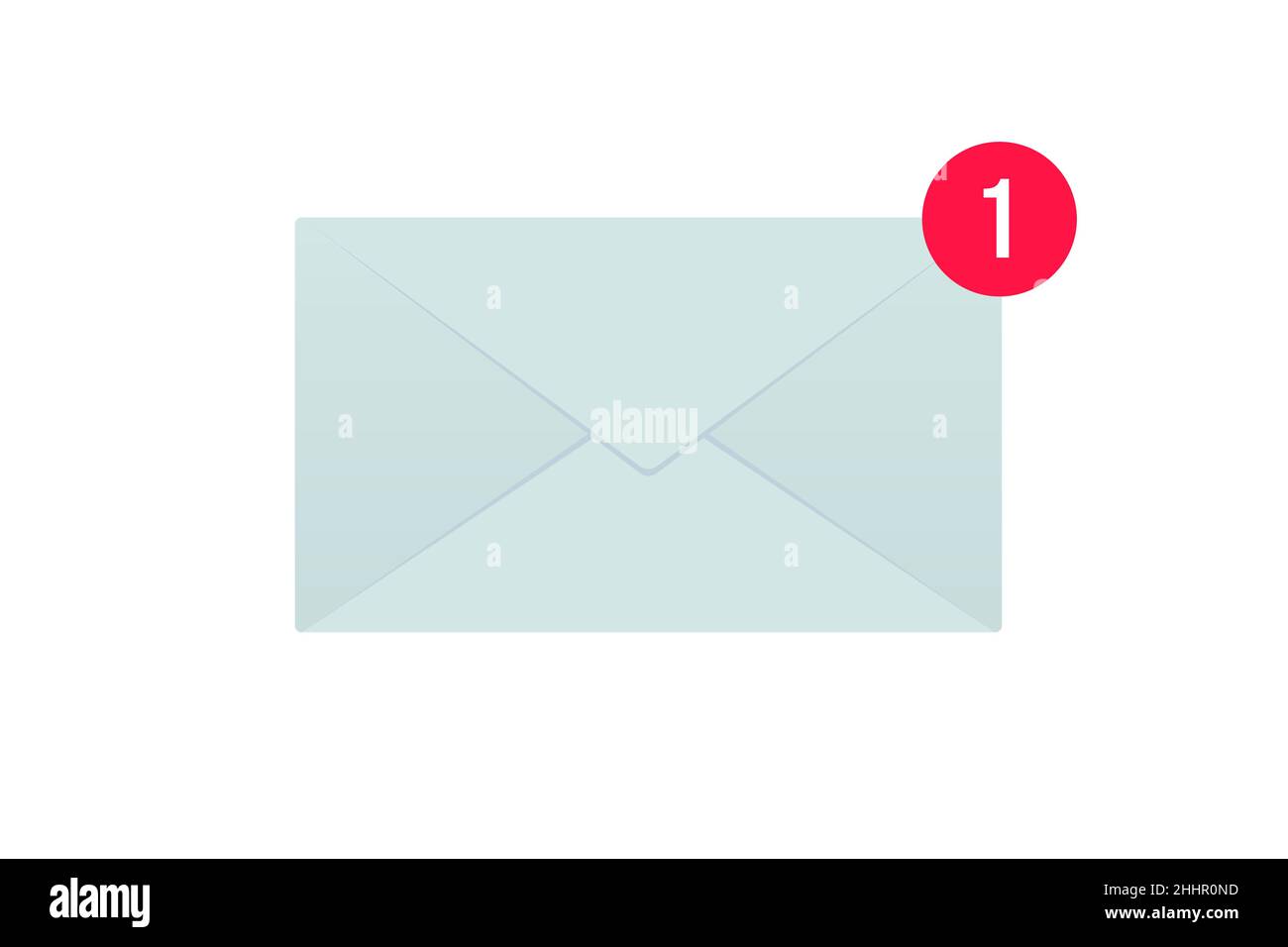 Envelope with notification sign. Receipt of notice on letter icon ...