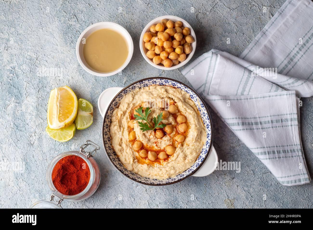 Hummus, chickpea on plate, traditional delicious Turkish food (Turkish ...
