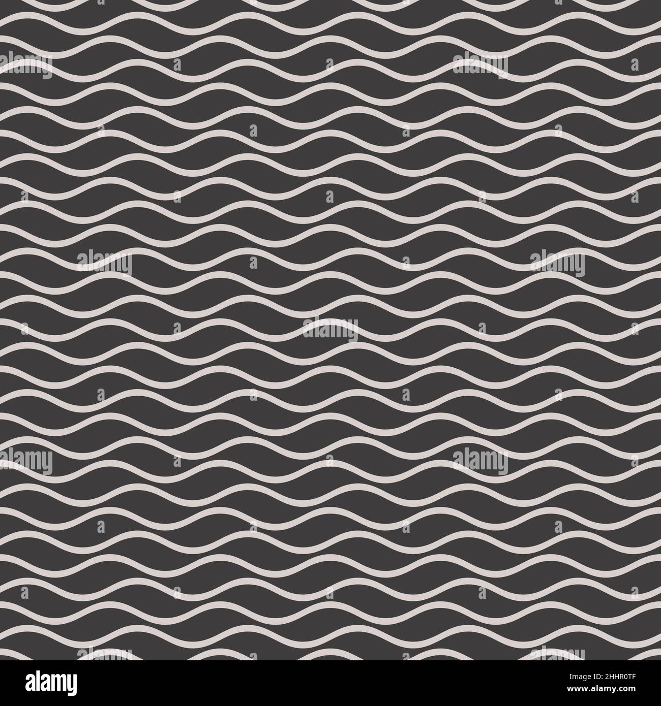 Wavy Lines Seamless Background in Black and White Color. Vector ...