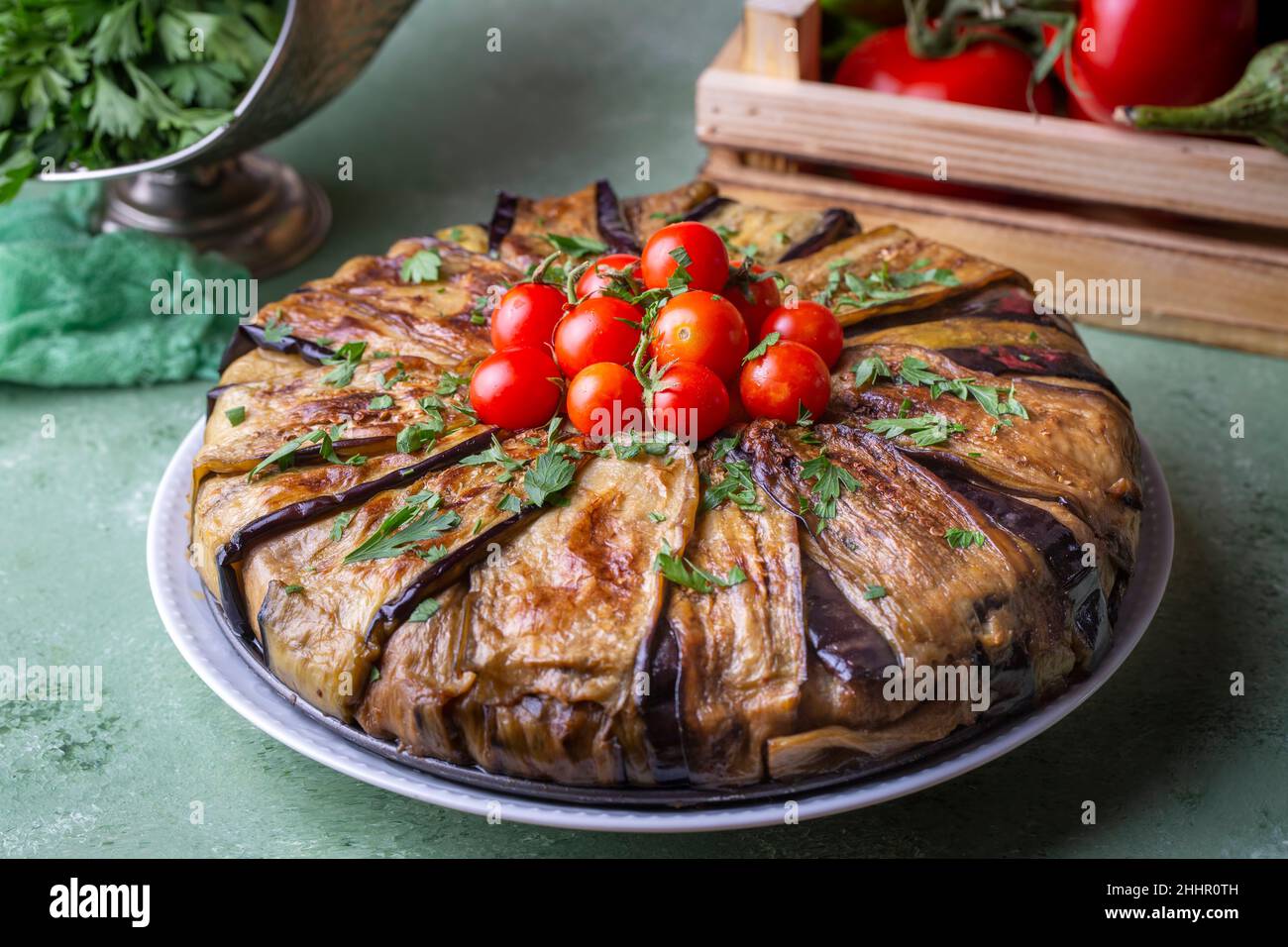 Traditional delicious Turkish food, meat eggplant dish (Turkish name ...