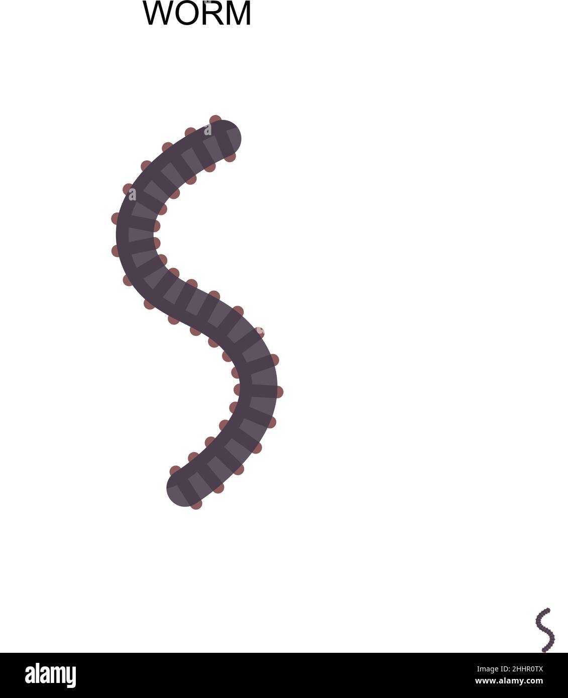 Worm Simple vector icon.Perfect color modern pictogram on editable ...