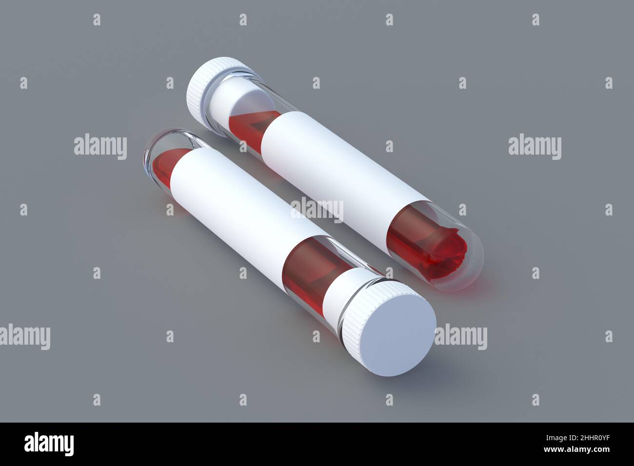 Test tubes with cap and label. Scientific experiments. Development of ...