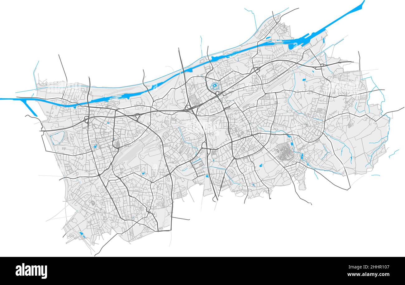 Herne, North Rhine-Westphalia, Germany high resolution vector map with ...