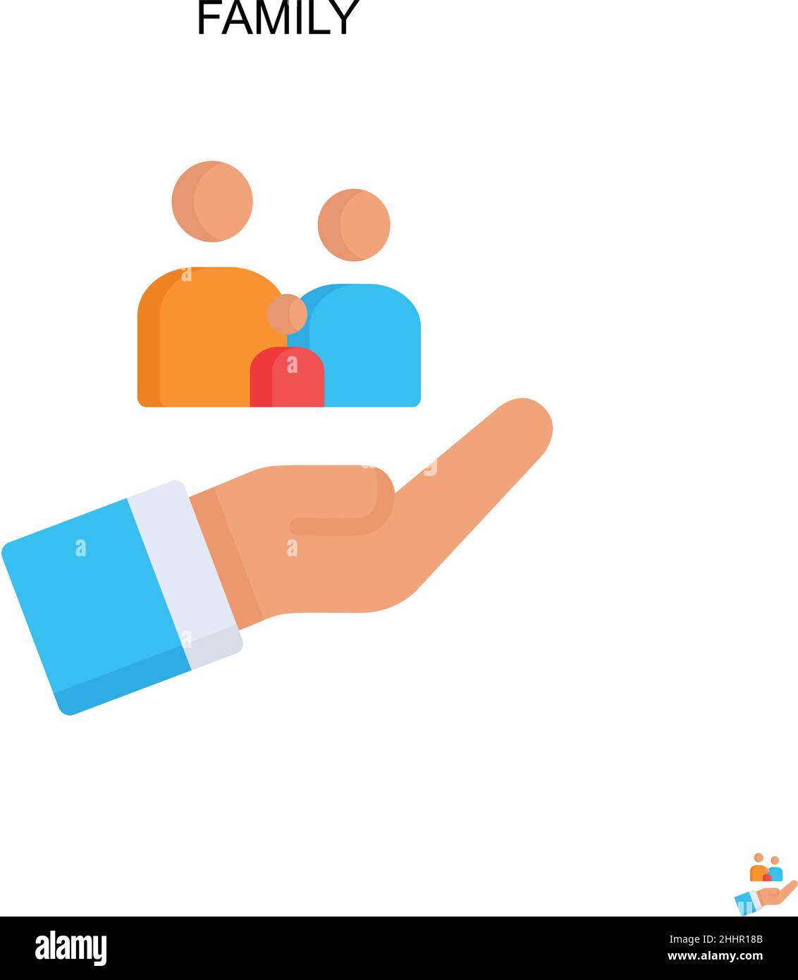 Family Simple vector icon.Perfect color modern pictogram on editable ...