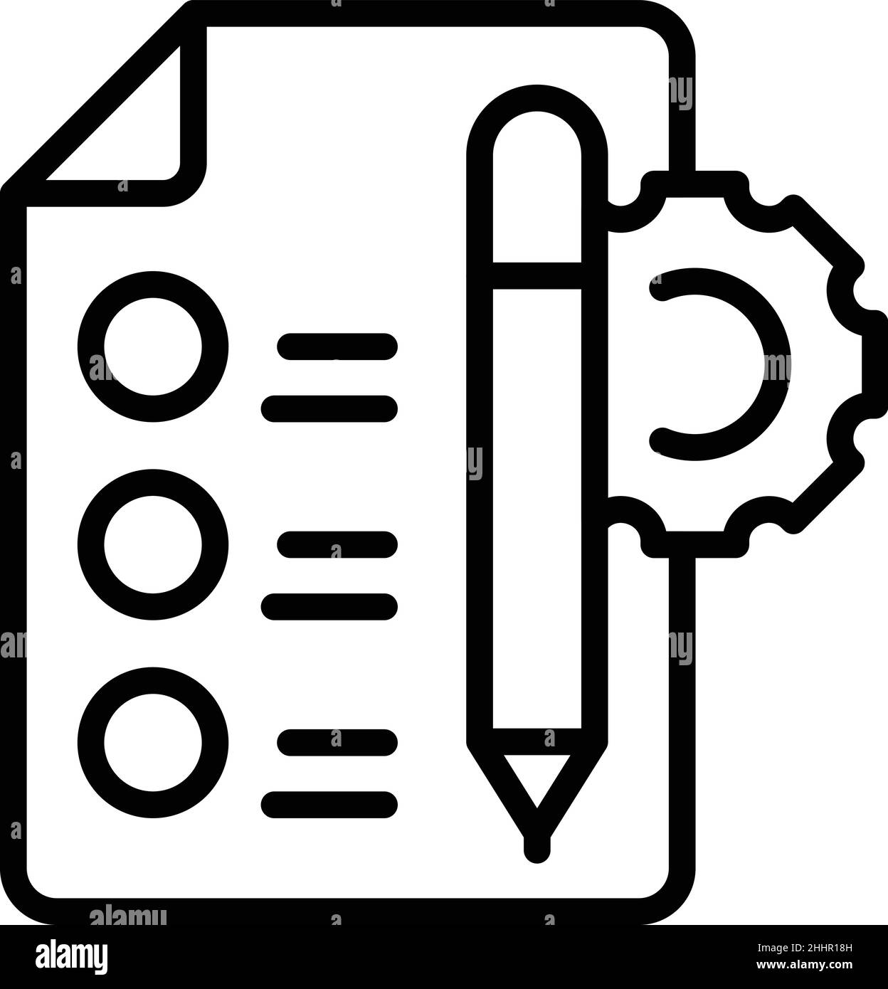 Home web work icon outline vector. Study school. Computer test Stock ...