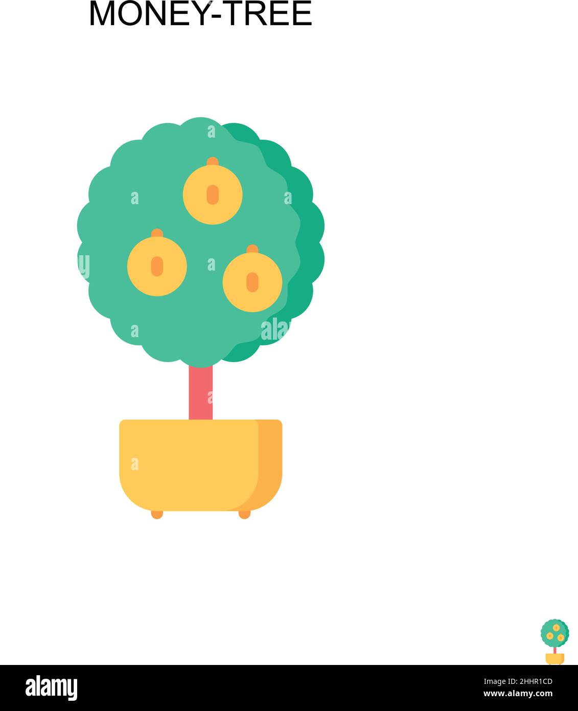 Money-tree Simple vector icon.Perfect color modern pictogram on ...