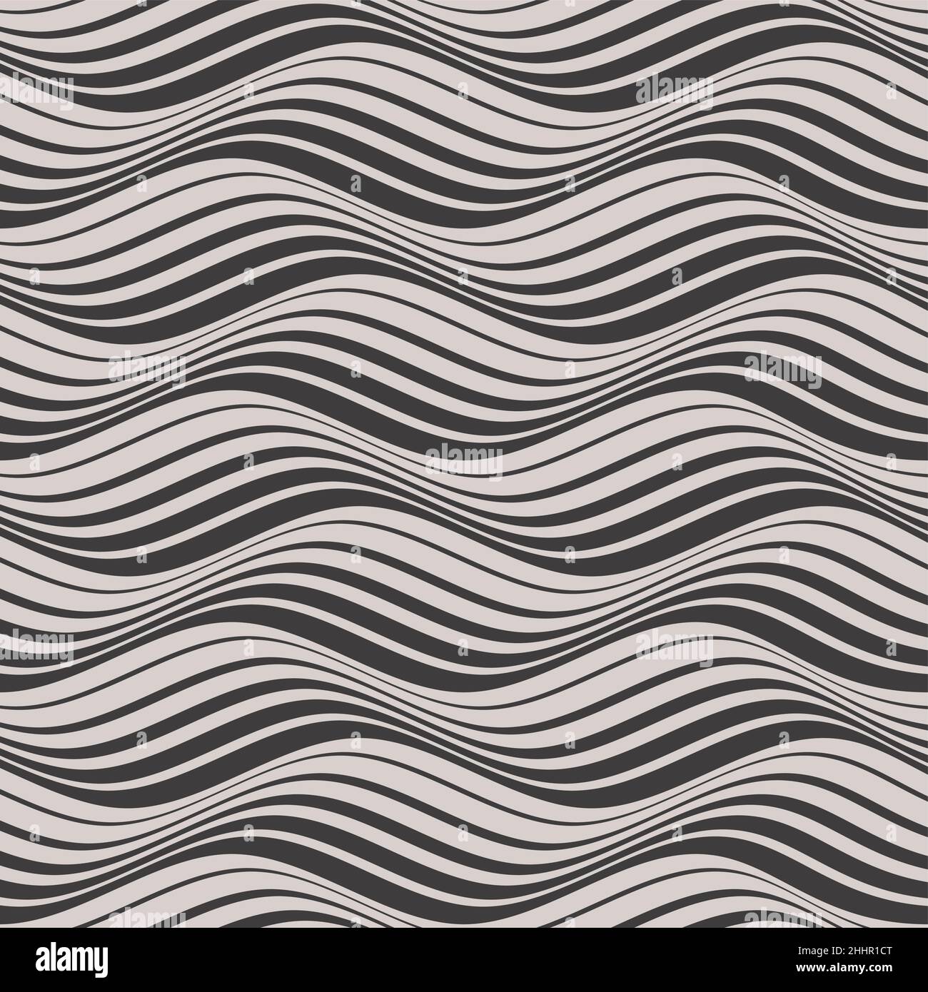 Wavy Lines Seamless Background in Black and White Color. Vector ...