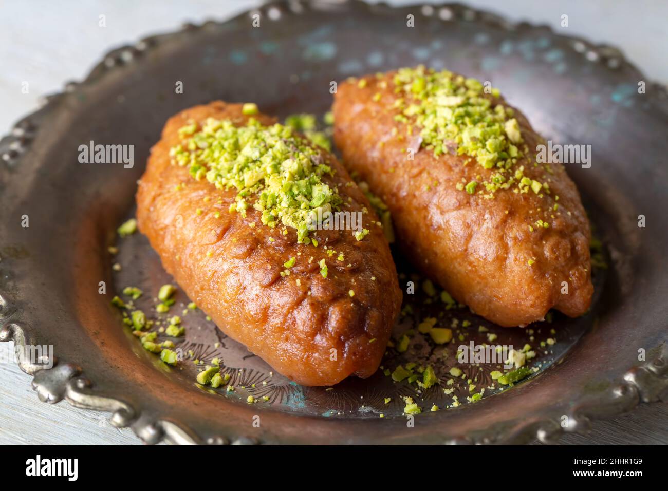Turkish traditional sherbet dessert; kalburabasti Stock Photo - Alamy