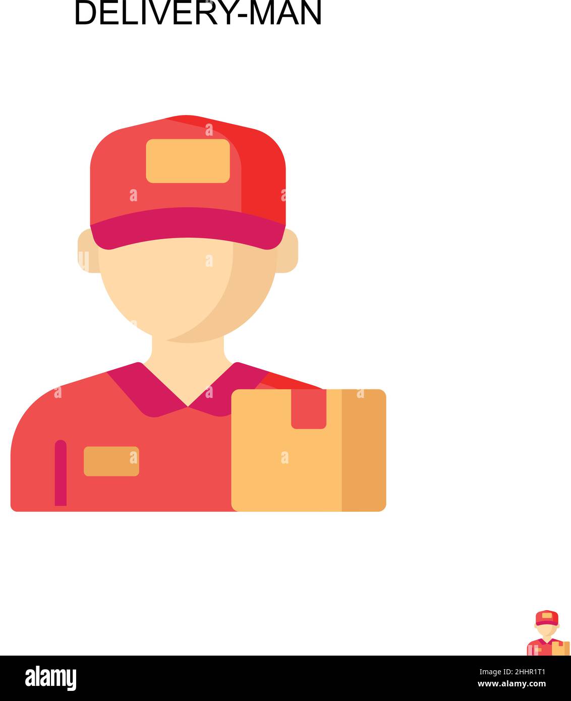 Delivery-man Simple vector icon.Perfect color modern pictogram on ...