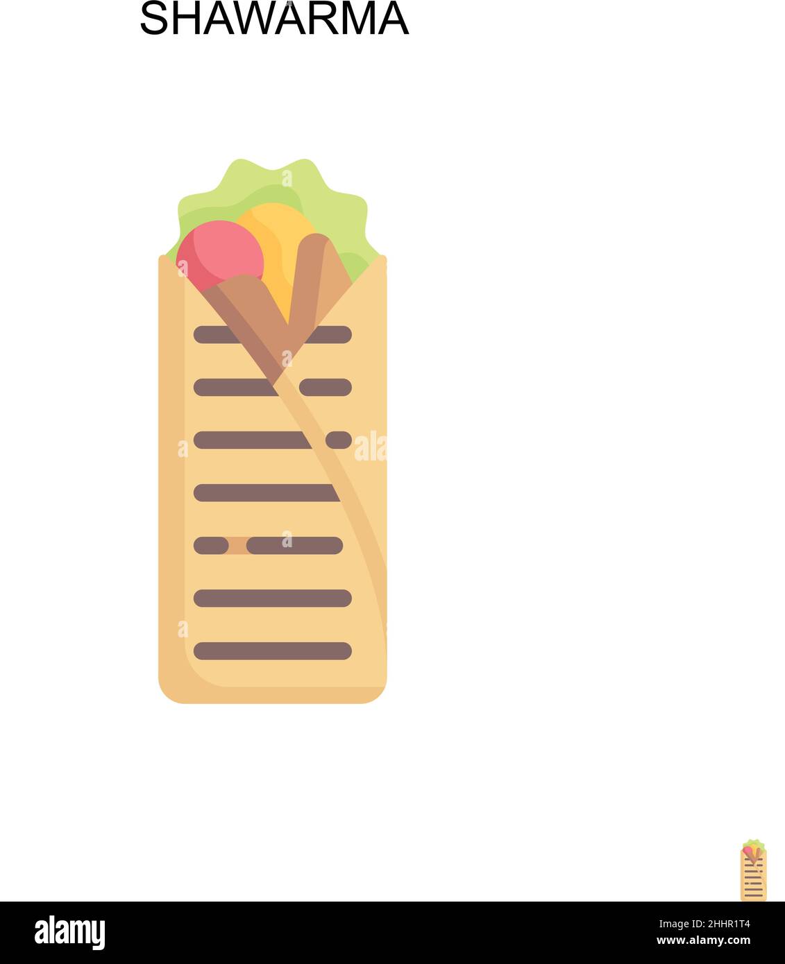 Shawarma Simple vector icon.Perfect color modern pictogram on editable ...