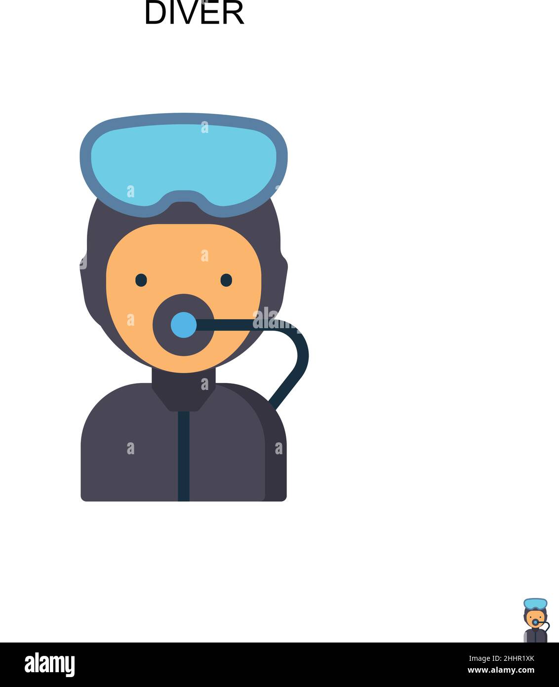 Diver Simple vector icon.Perfect color modern pictogram on editable ...