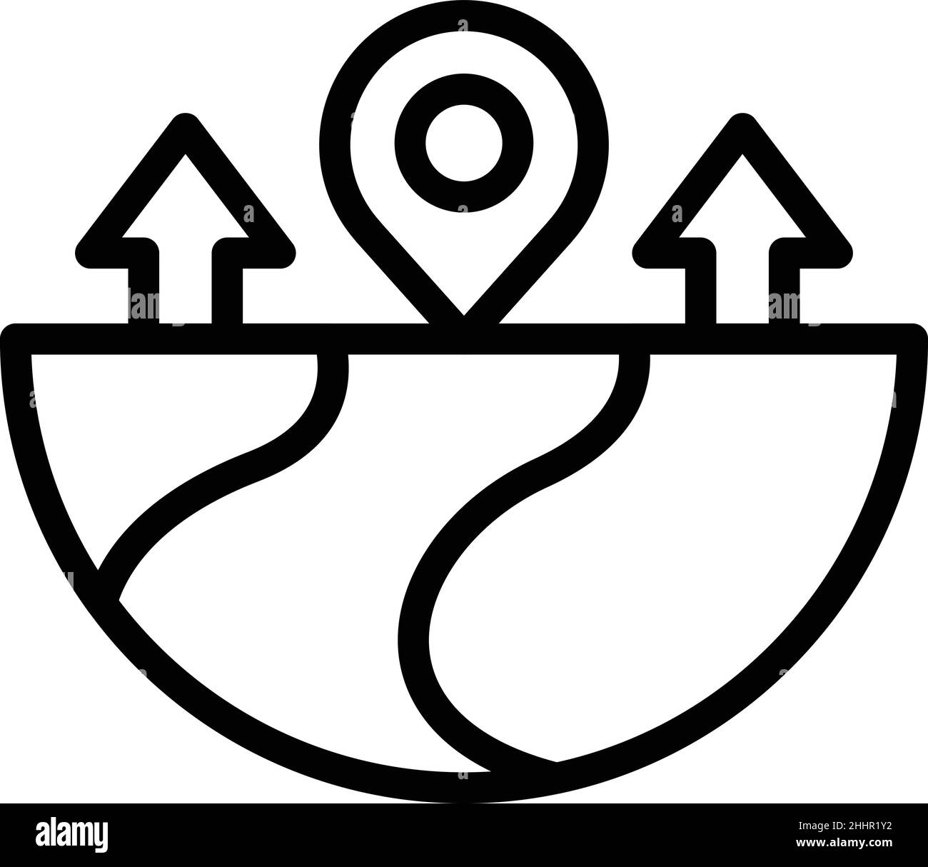 World map icon outline vector. Around globe. Earth tour Stock Vector ...