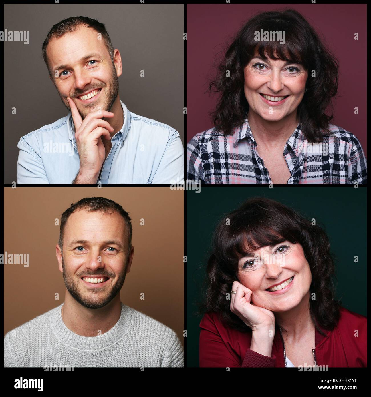 Group of beautiful people in a collage Stock Photo - Alamy