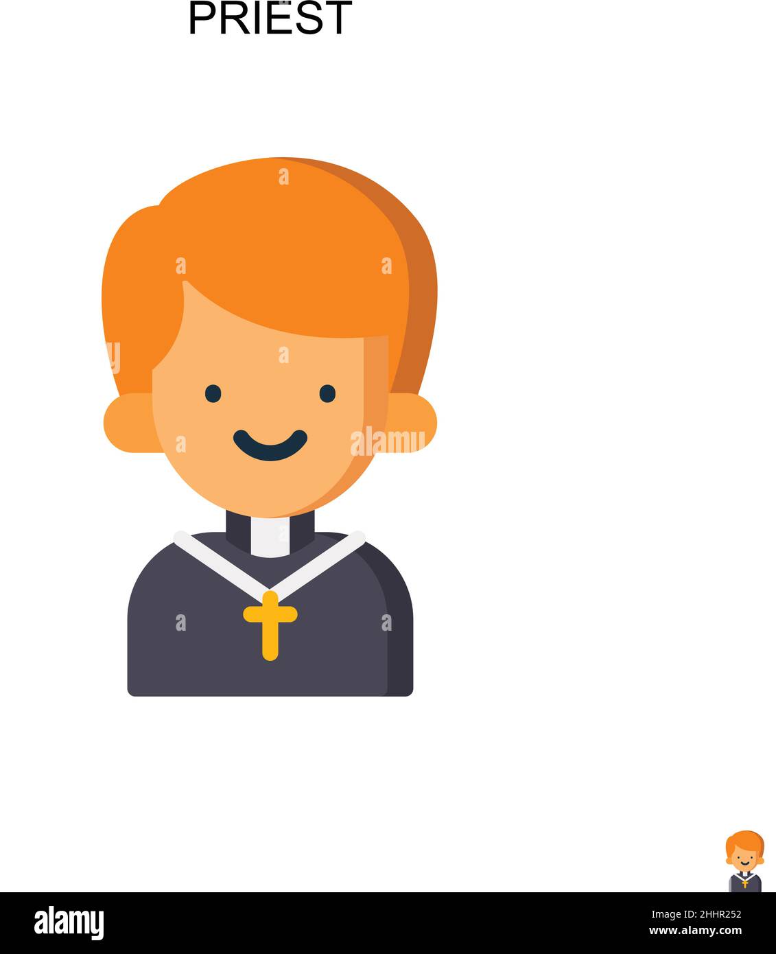 Priest Simple vector icon.Perfect color modern pictogram on editable ...