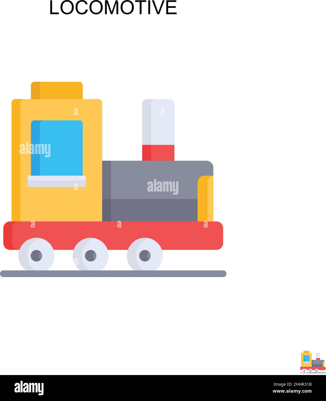 Locomotive Simple vector icon.Perfect color modern pictogram on ...