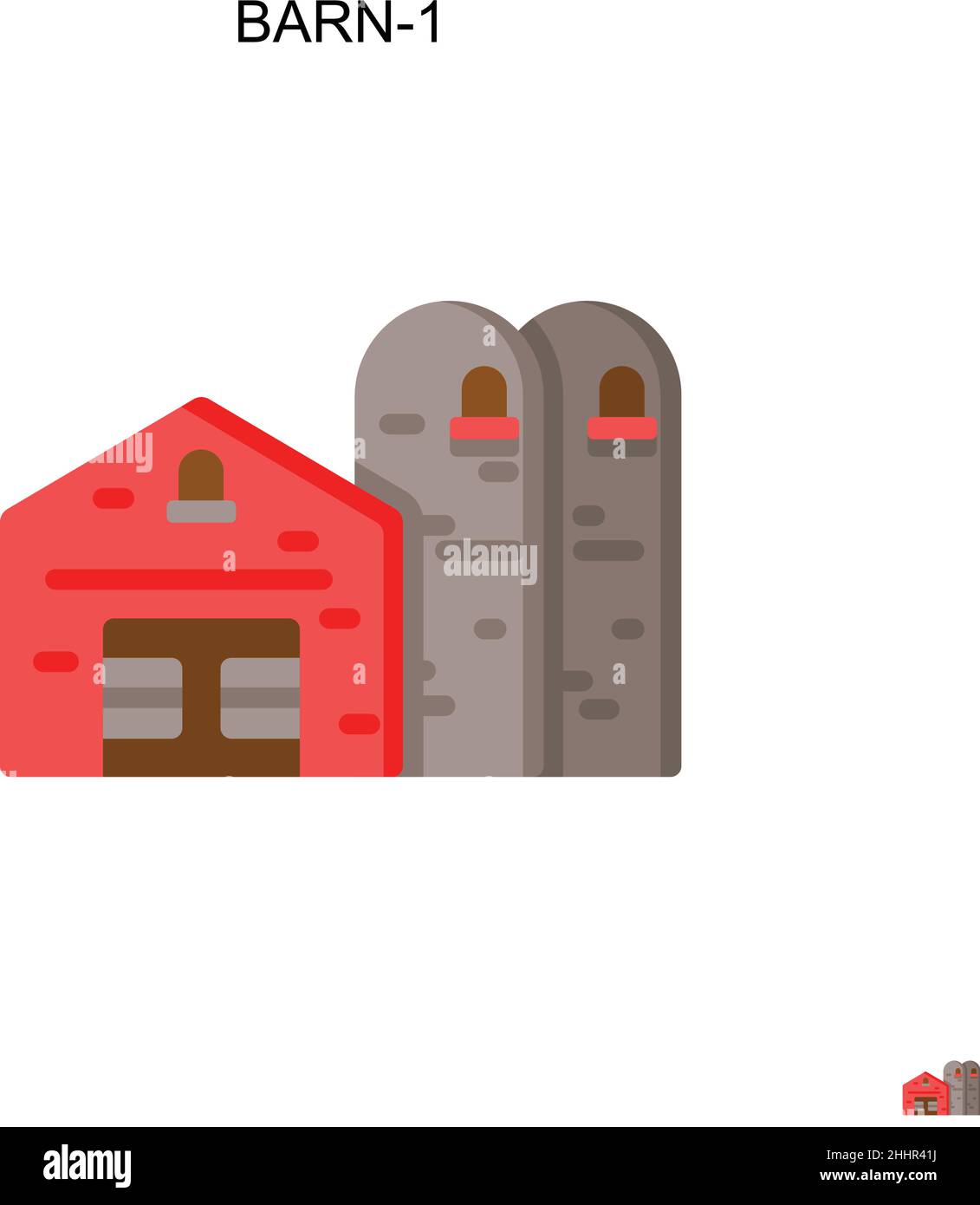 Barn-1 Simple vector icon.Perfect color modern pictogram on editable ...