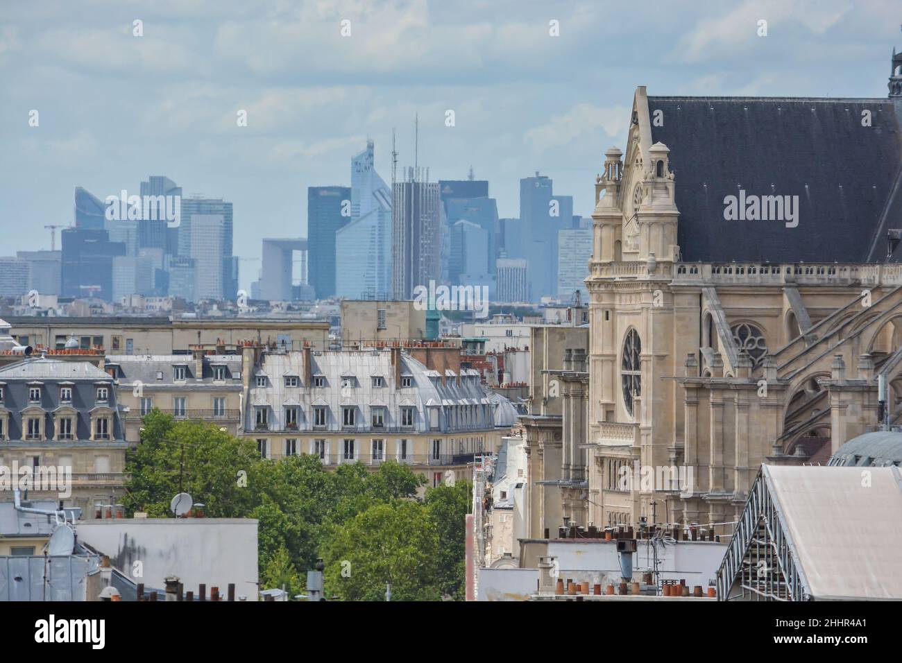 Paris from the roof of the Pompidou Center. Top view of the French ...