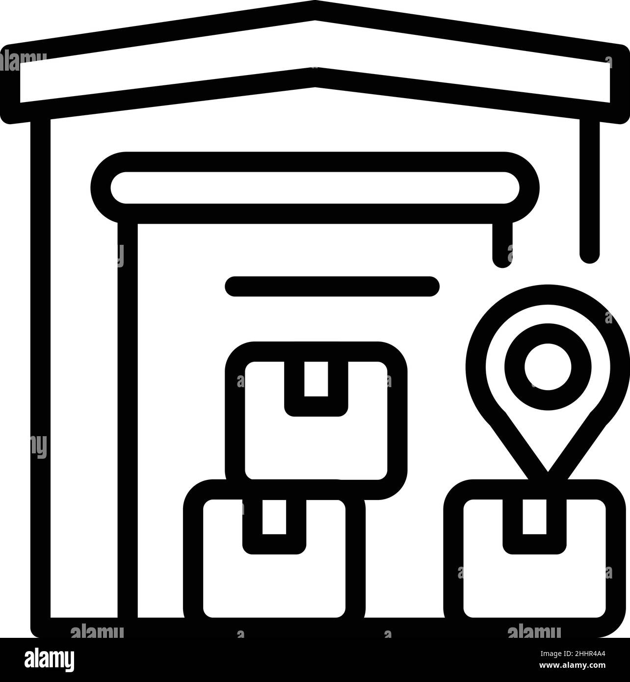 Warehouse location icon outline vector. Digital control. Management ...