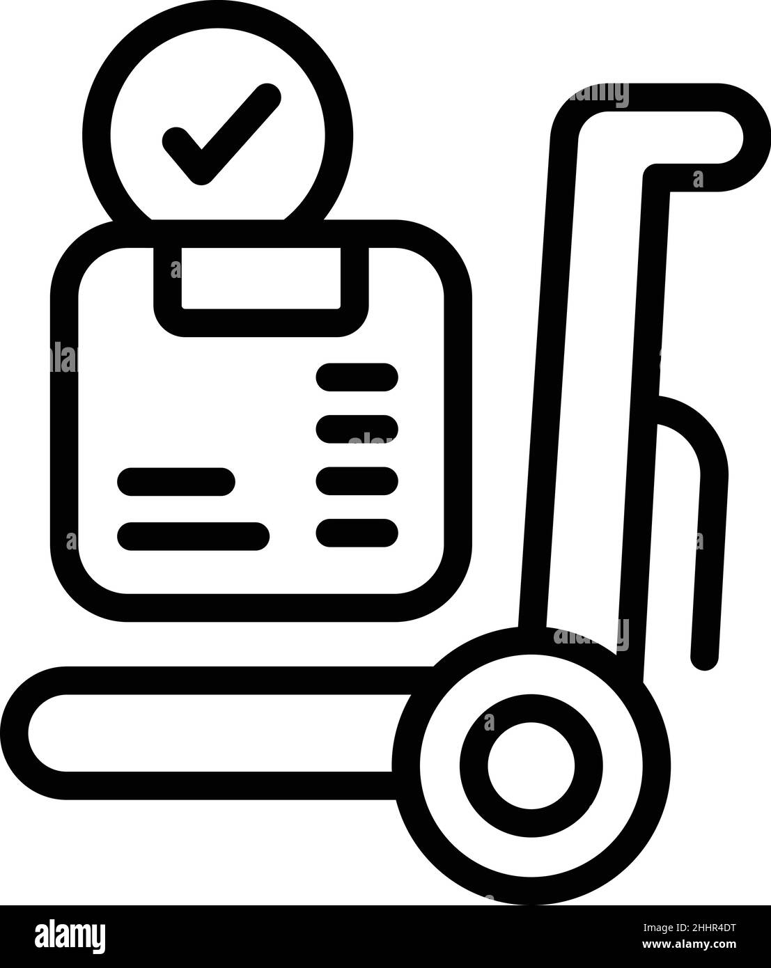 Warehouse cart icon outline vector. System control. Management digital ...