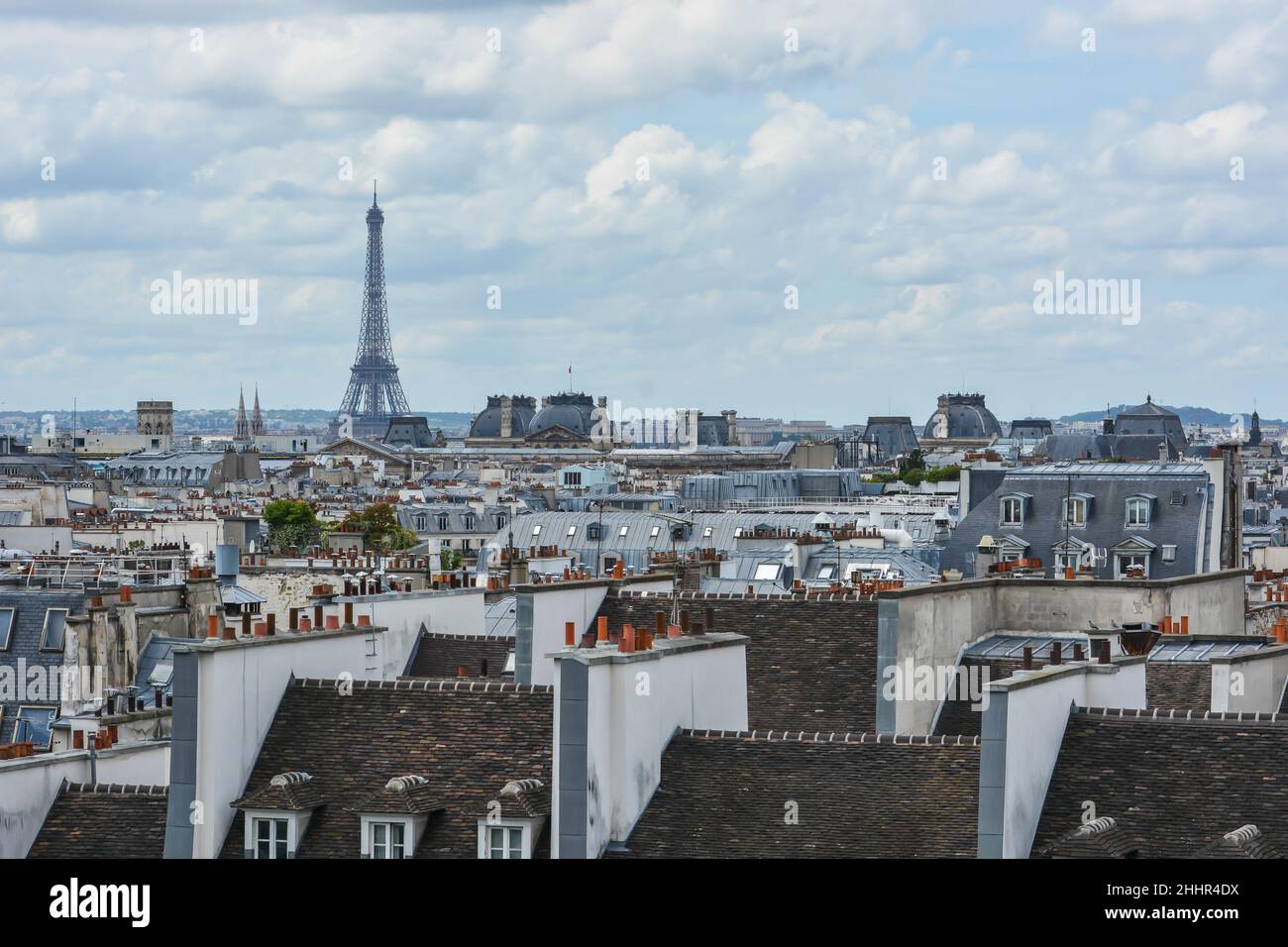 Paris from the roof of the Pompidou Center. Top view of the French ...