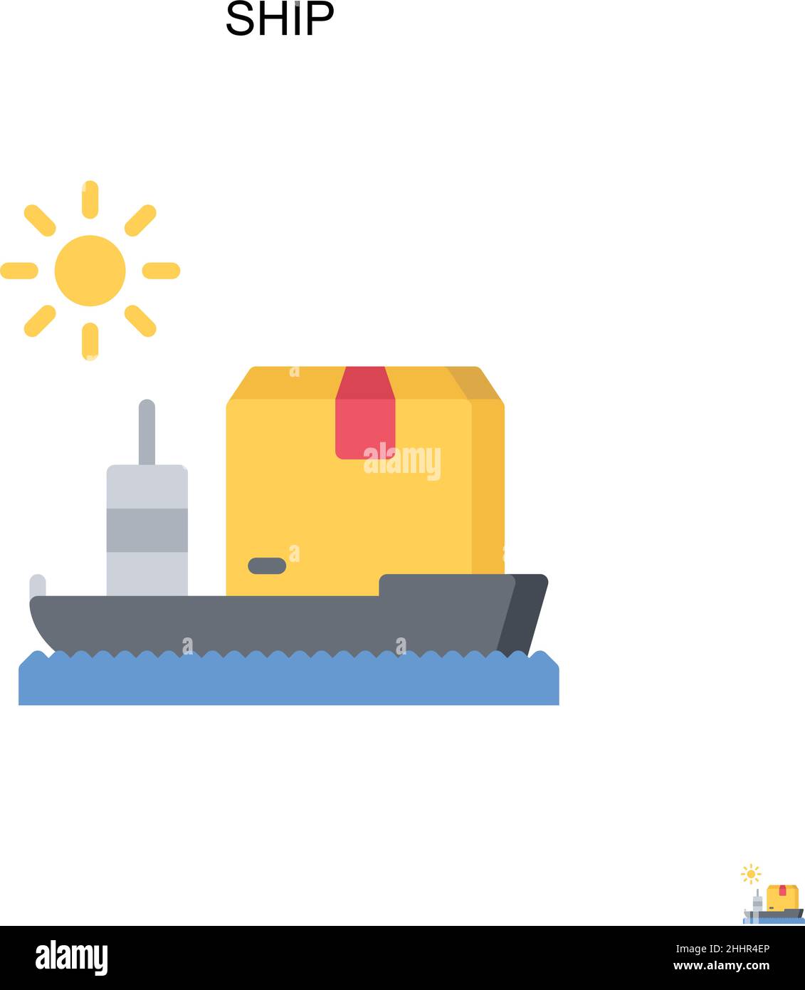 Ship Simple vector icon.Perfect color modern pictogram on editable ...