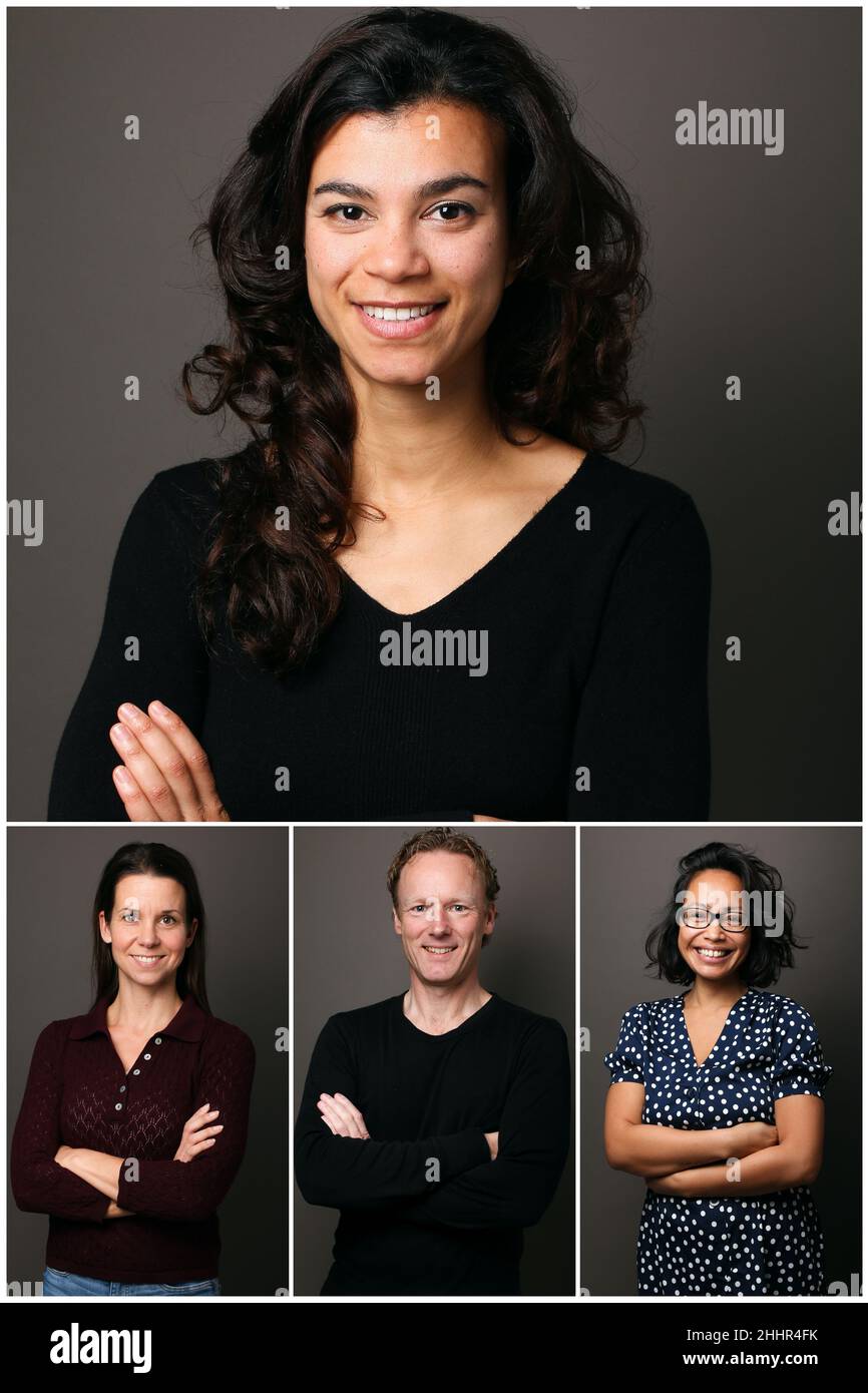 Group of people in a collage Stock Photo - Alamy
