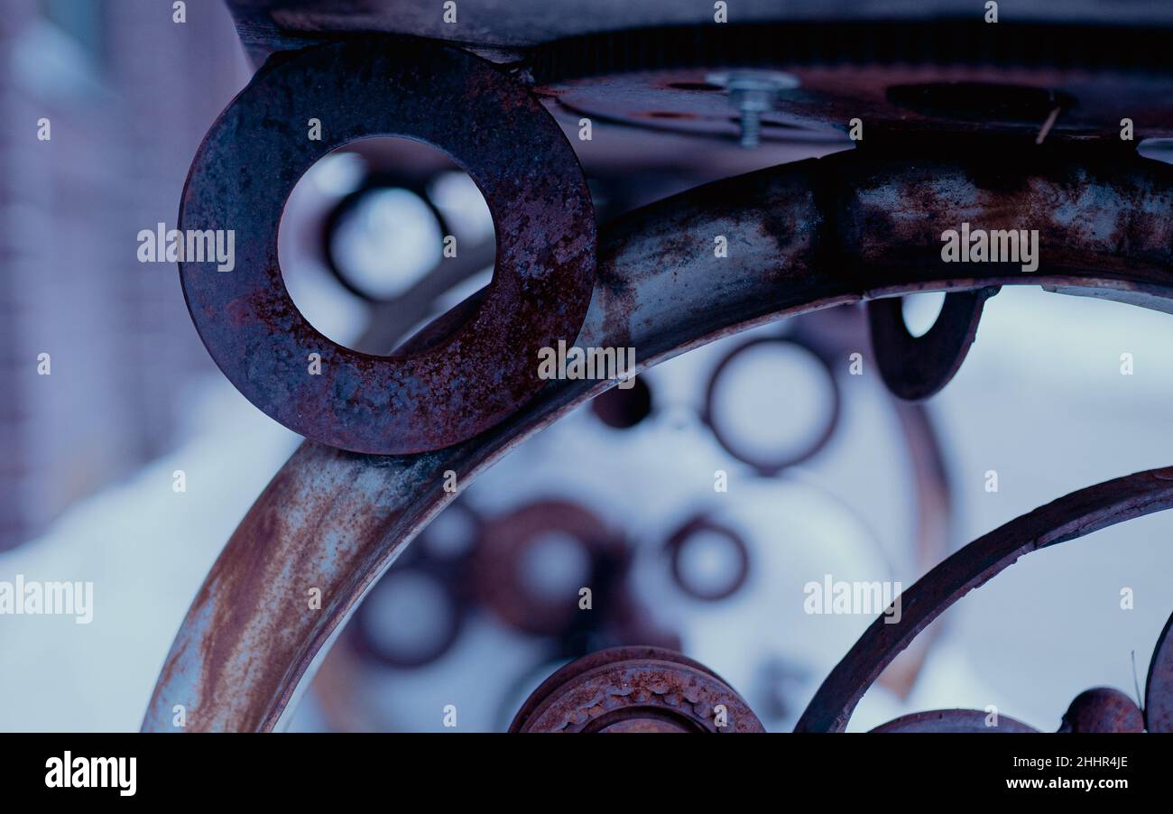 Rustic metal work and Montana street photography Stock Photo - Alamy