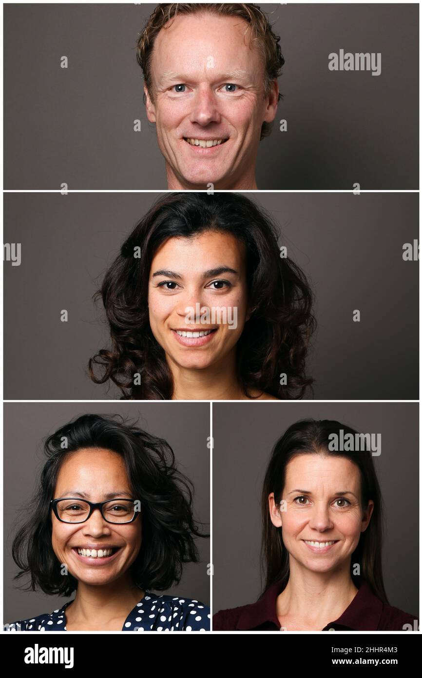 Group of people in a collage Stock Photo - Alamy