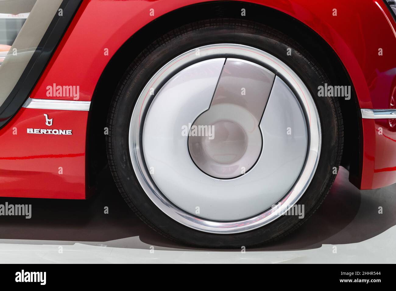 Saint-Petersburg, Russia - January 29, 2021: Wheel of red Bertone ...
