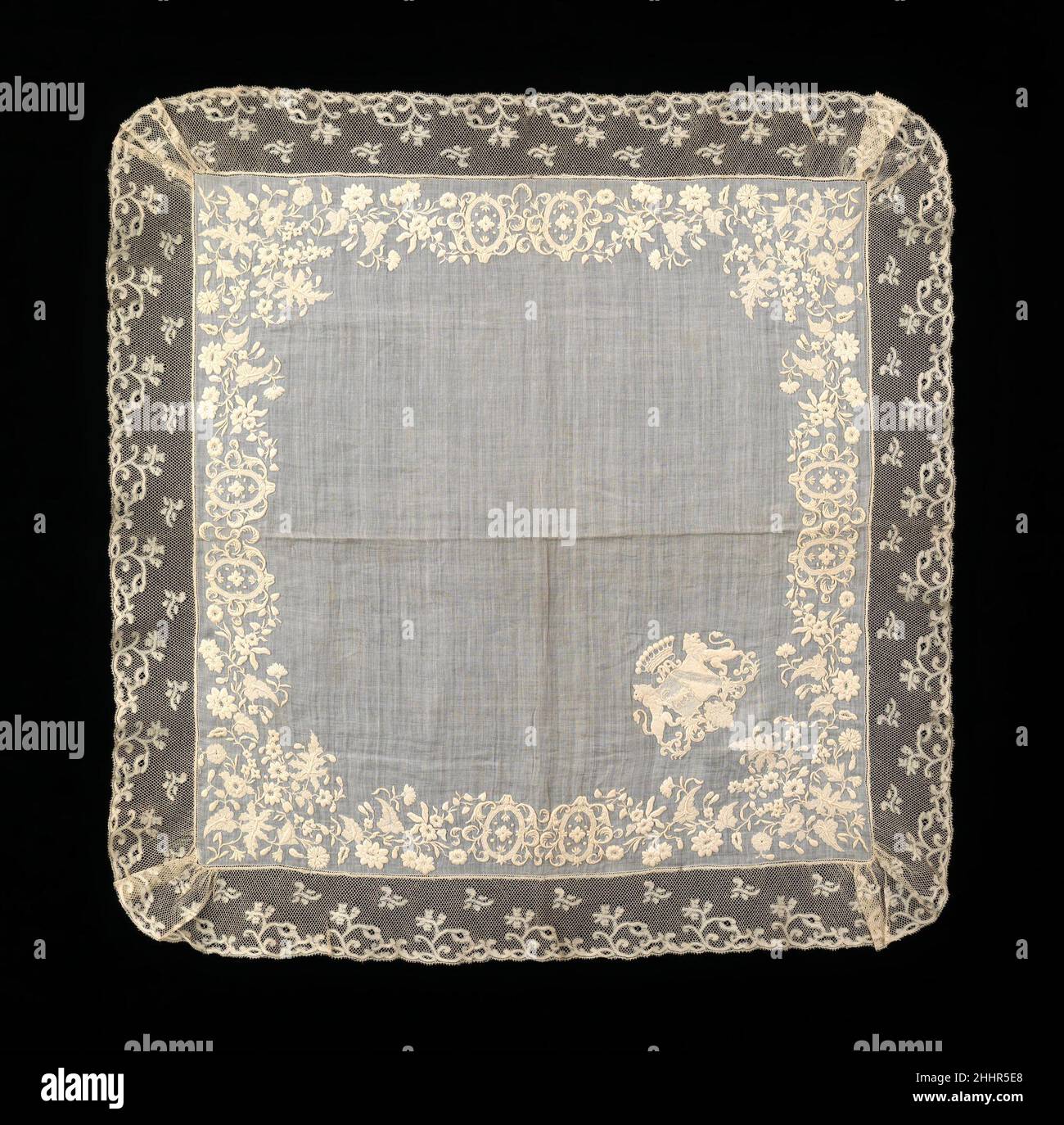 Handkerchief 1825–50 probably French The dense embroidery on this ...