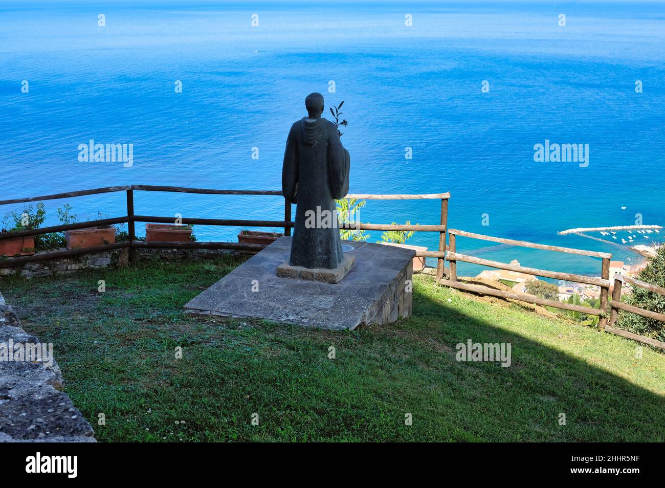 Panoramic view of the Cilento coast from the square of the historic ...