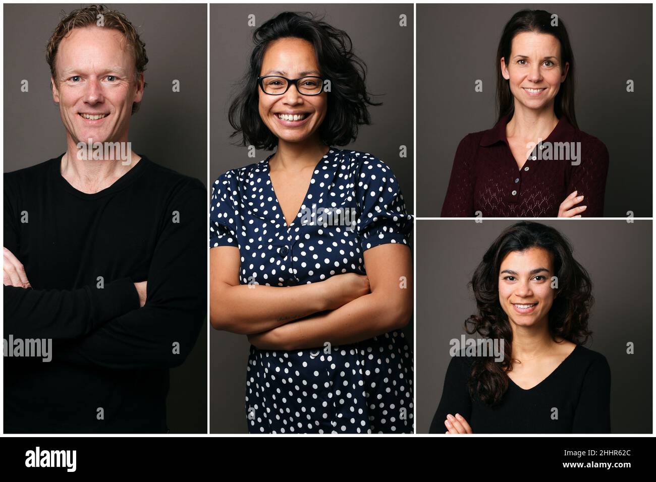 Group of people in a collage Stock Photo - Alamy