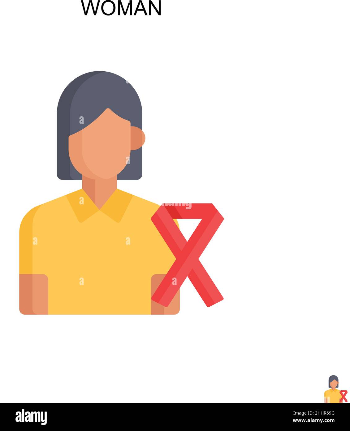 Woman Simple vector icon.Perfect color modern pictogram on editable ...