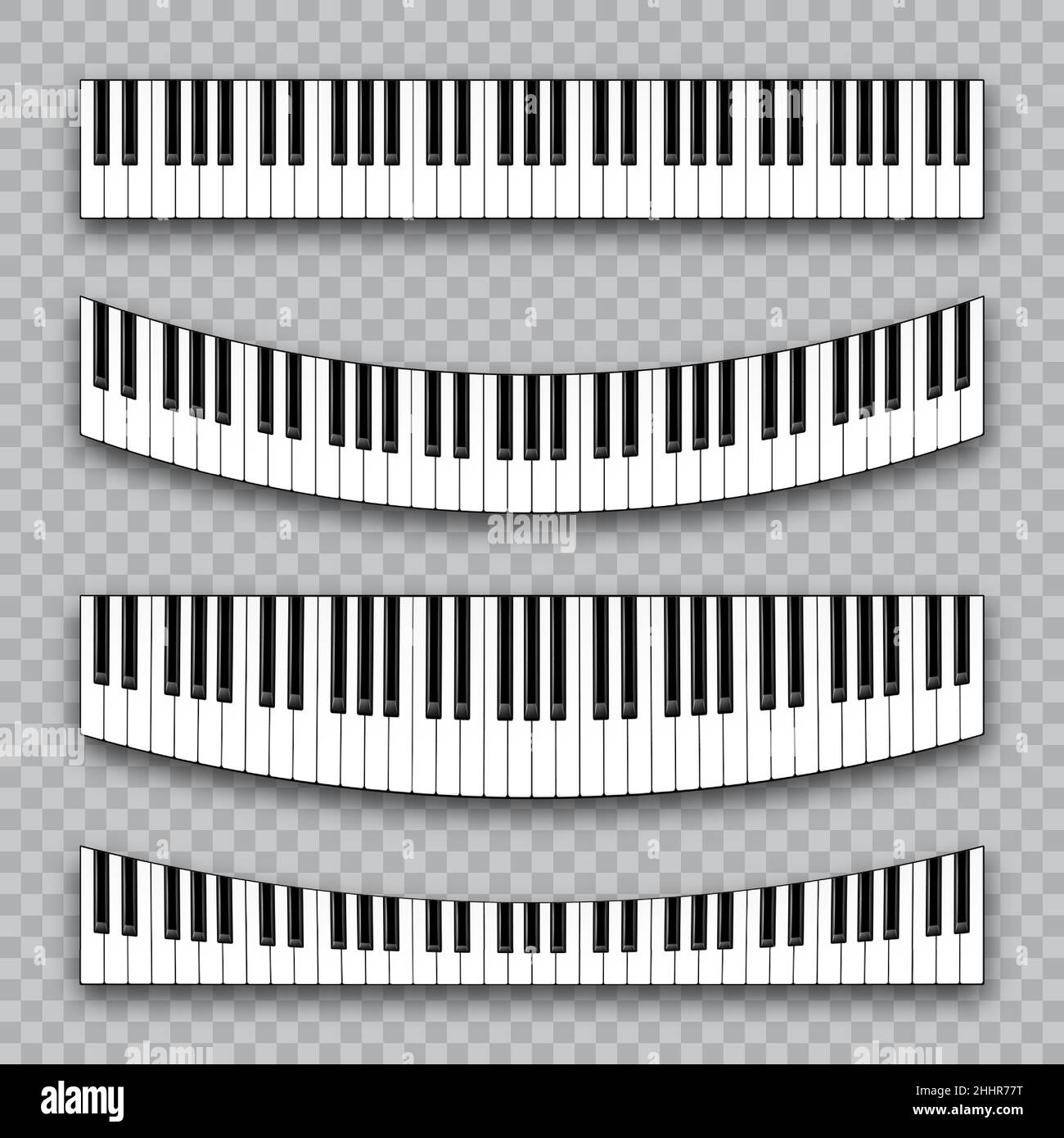 Realistic piano keys collection. Musical instrument keyboard on ...