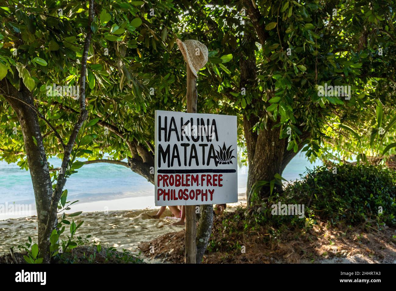 Closeup of hakuna matata written on wooden sign Stock Photo - Alamy