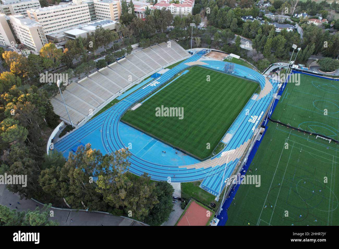An aerial view of Drake Stadium on the UCLA campus Thursday, Jan 20 ...