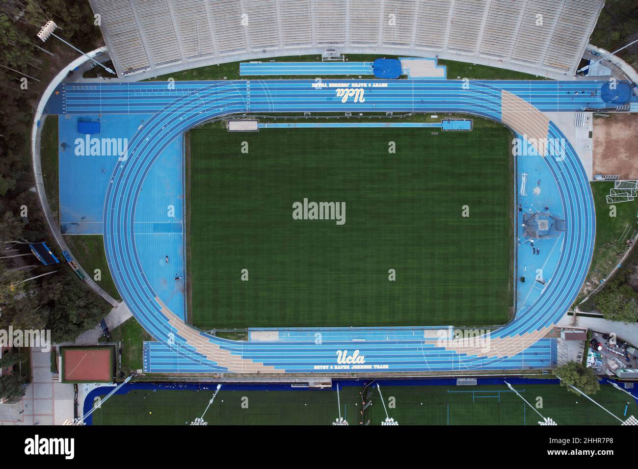 An aerial view of Drake Stadium on the UCLA campus Thursday, Jan 20 ...