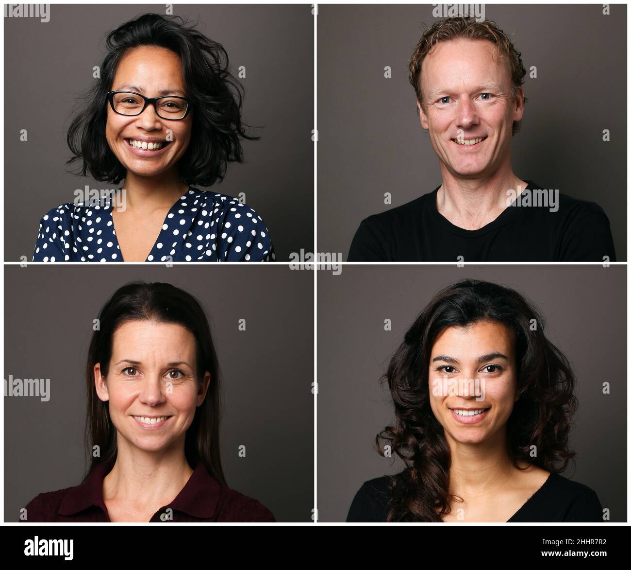 Group of people in a collage Stock Photo - Alamy